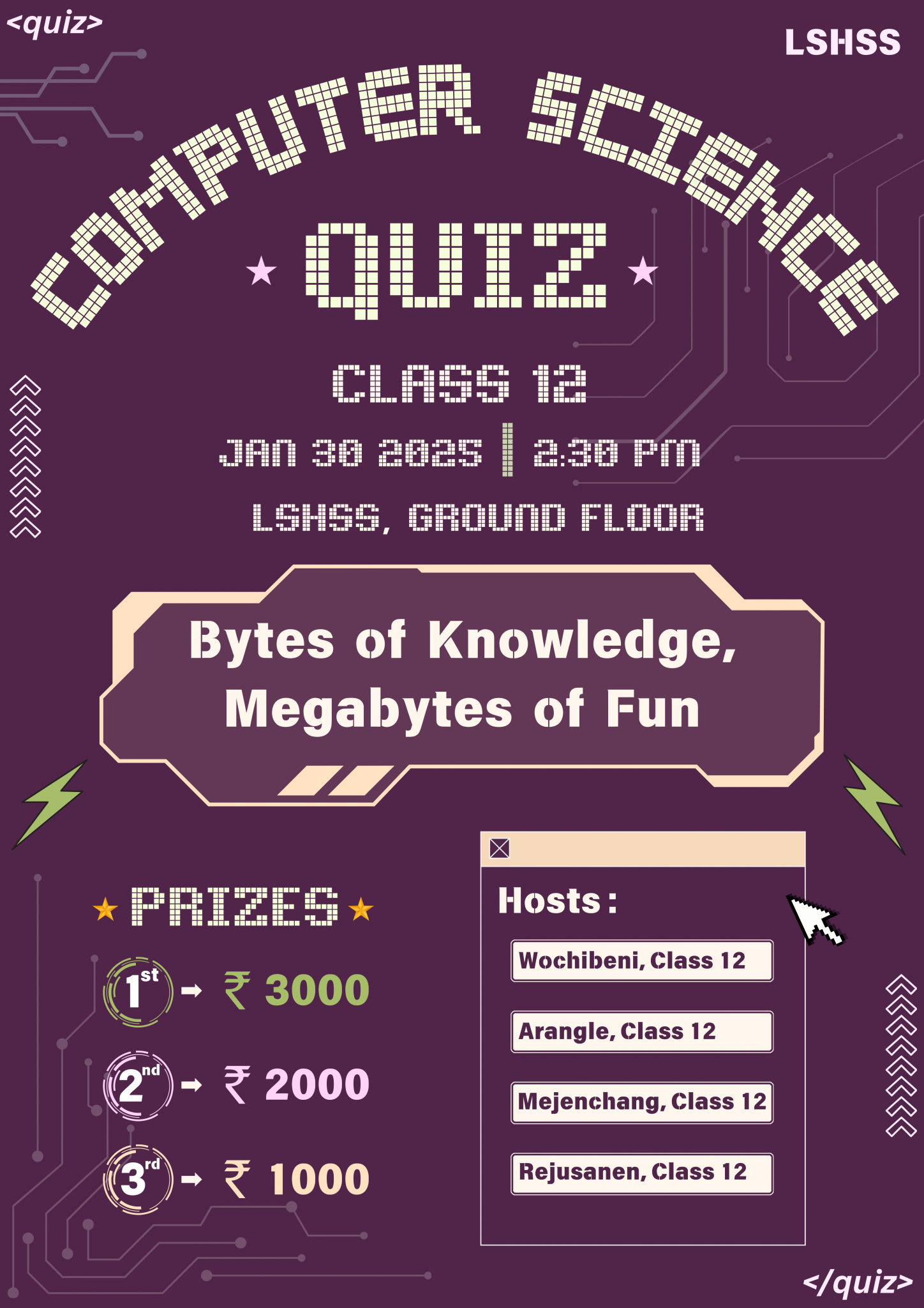 Higher Secondary Computer Science Quiz 2025